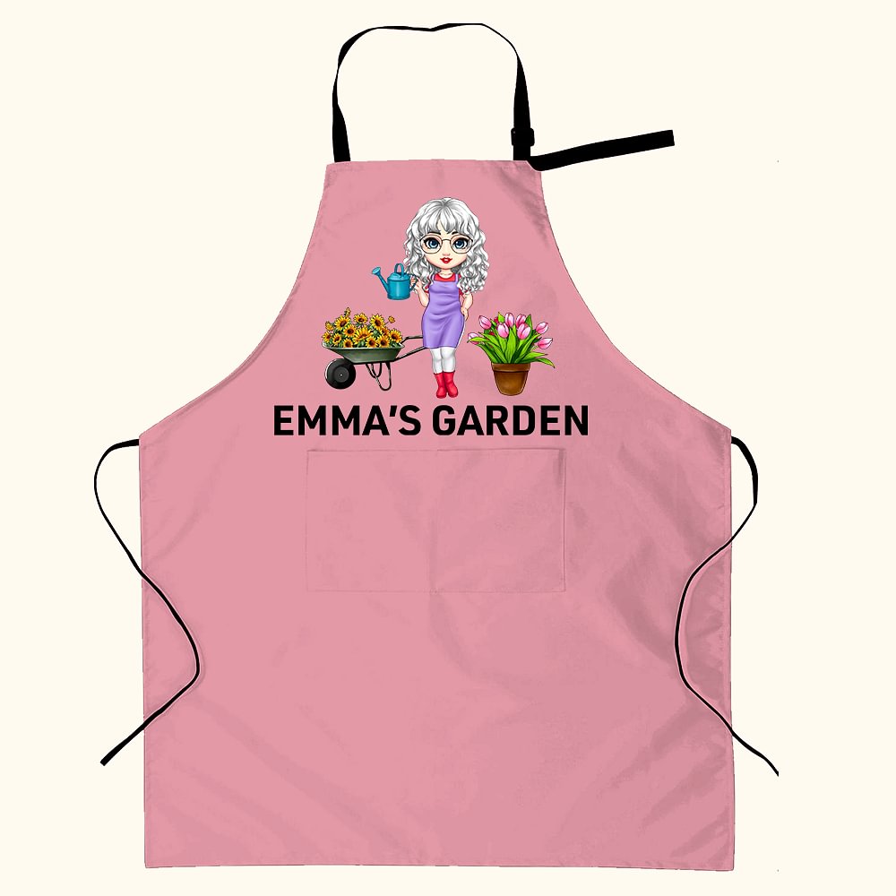 Personalized Bonsai Gardening Cartoon Character Apron with Name Mother ...