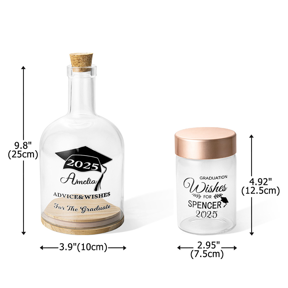 Personalized Graduation Advice & Wishes Jar Glass Bottle with Name Year ...