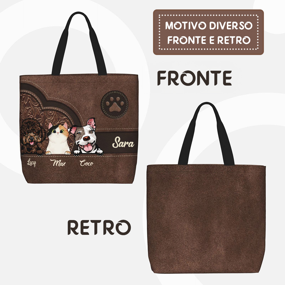 Borsa da Spesa Personalizzata e Capiente con Foto e Nomi di Cane o ...