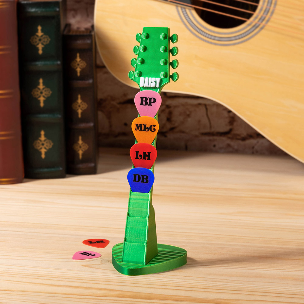 Personalized Guitar Headstock 3D Name Guitar Pick Rack Pick Storage ...