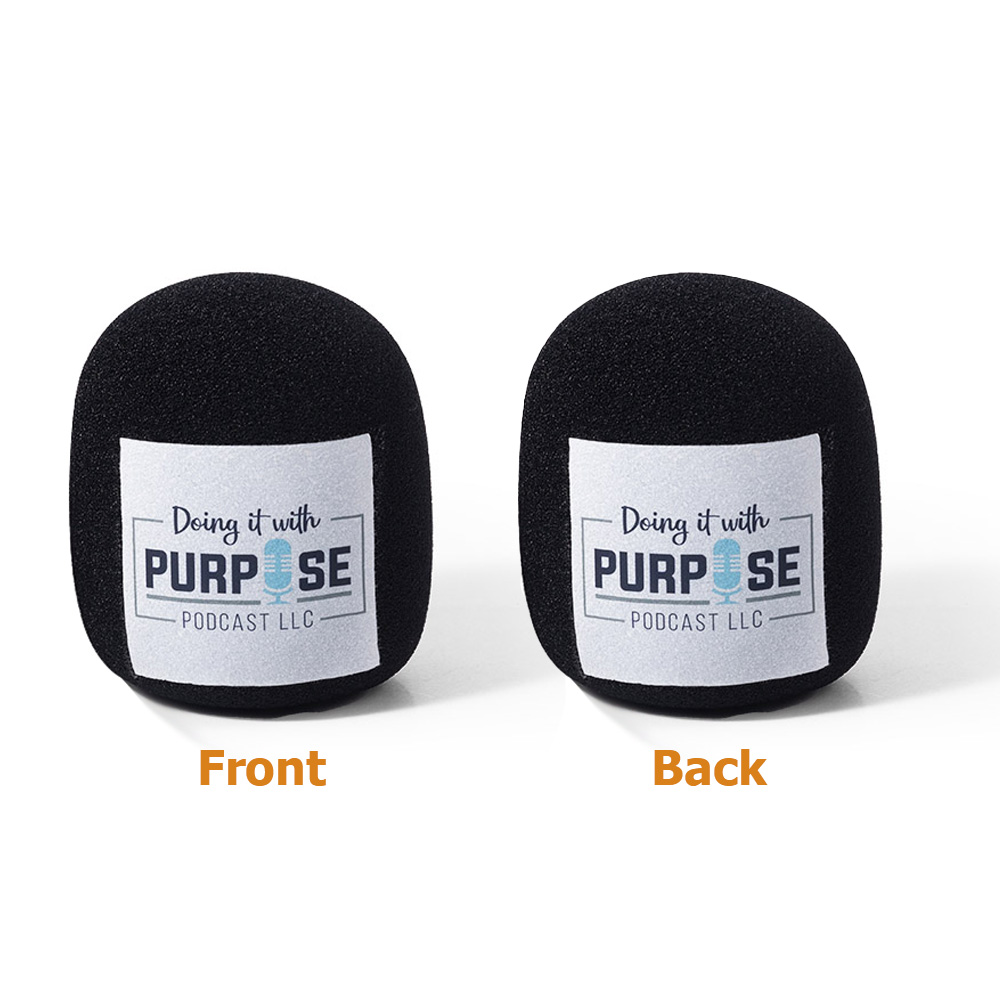 Personalised Microphone Foam Cover with Photo Logo Set of 2 Birthday ...