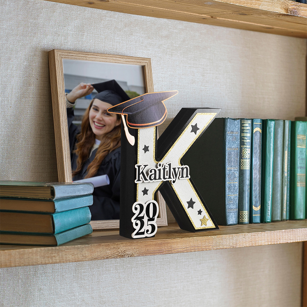 Personalized Graduation Cap 3D Printed Letter Name Sign with Year Party ...