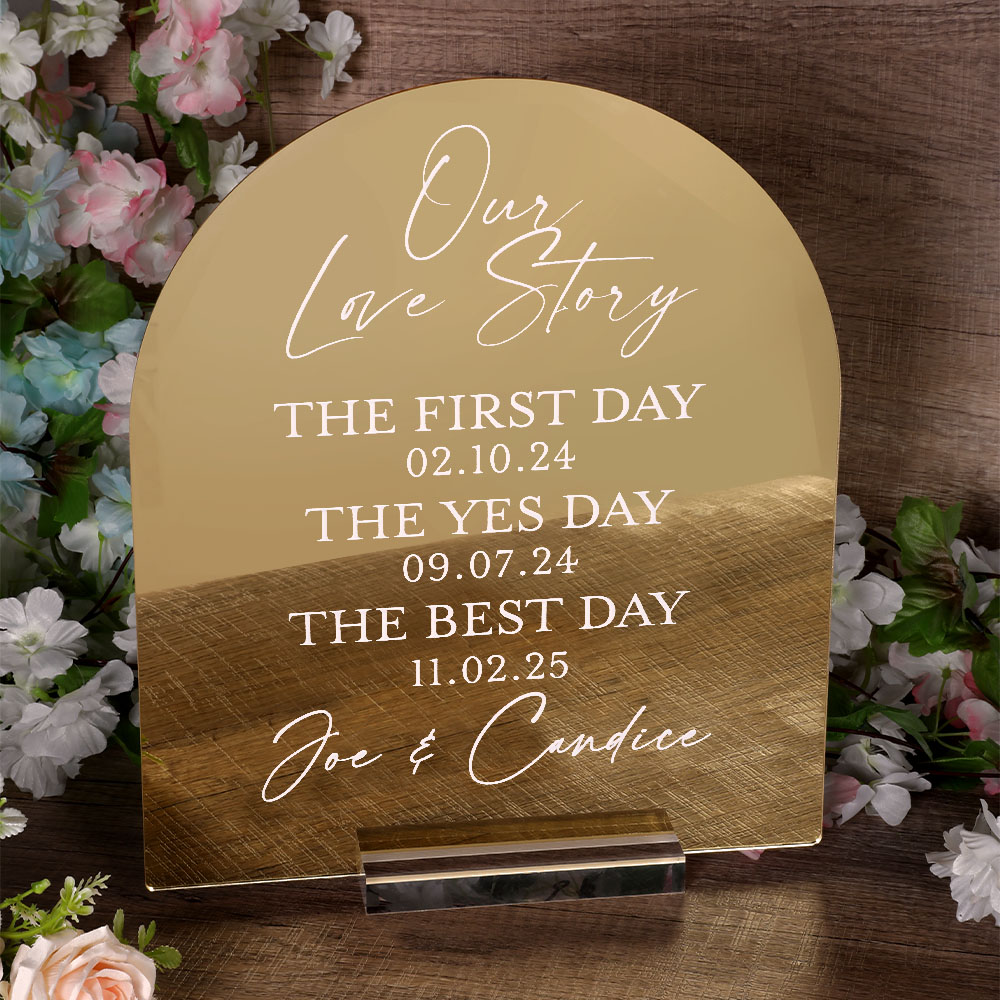 Personalized Our Love Story First Day Yes Day Best Day Acrylic Wedding ...