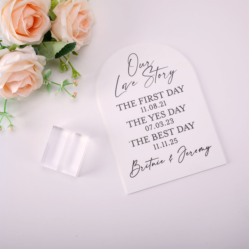 Personalized Our Love Story First Day Yes Day Best Day Acrylic Wedding ...
