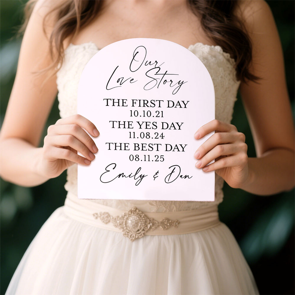 Personalized Our Love Story First Day Yes Day Best Day Acrylic Wedding ...