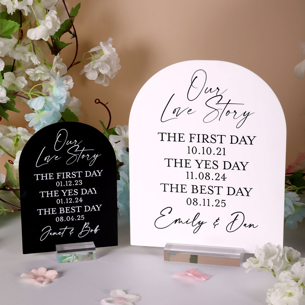 Personalized Our Love Story First Day Yes Day Best Day Acrylic Wedding ...