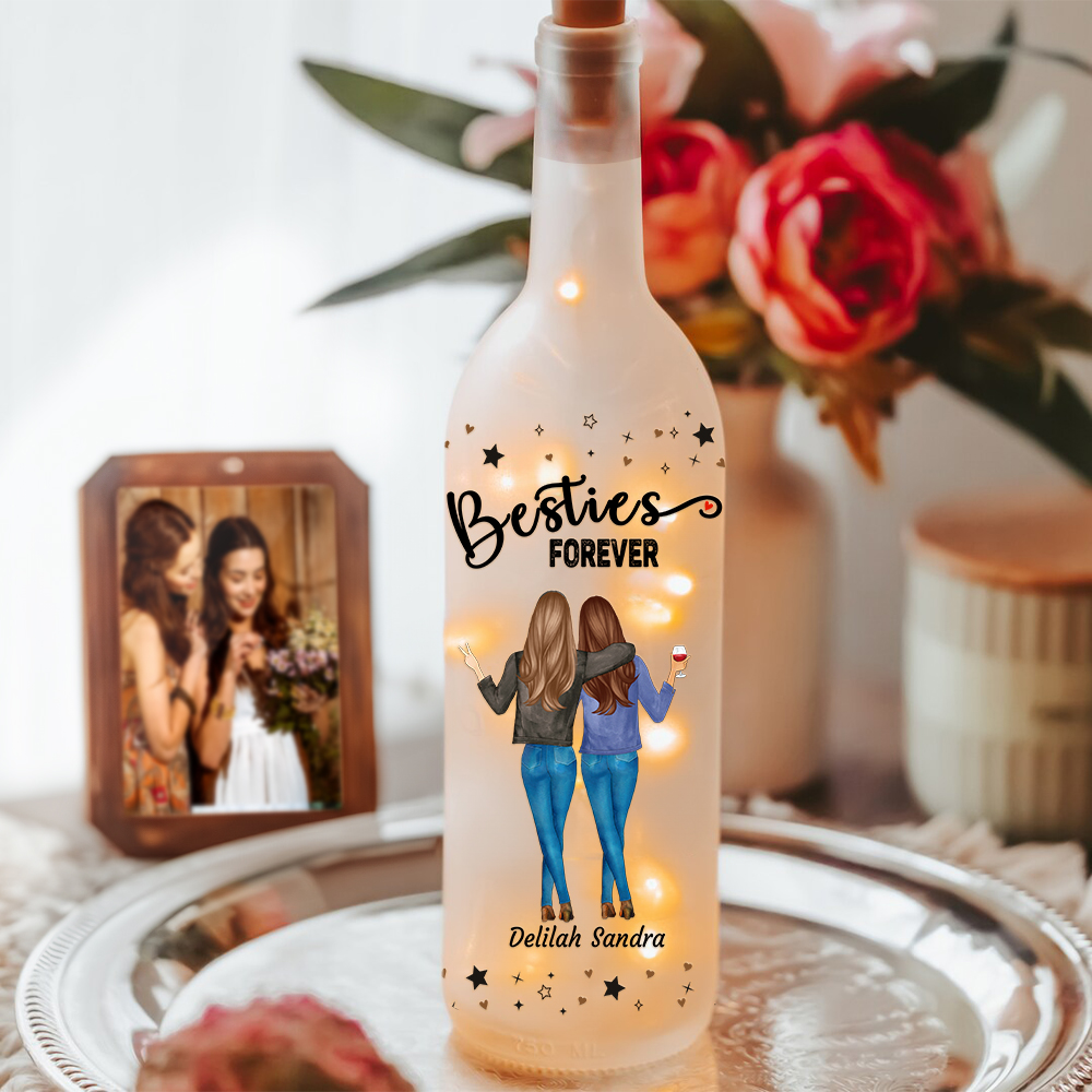 Personalized Besties Forever Star 2-4 Cartoon Characters LED Bottle ...