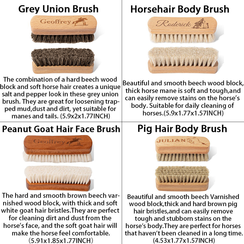 Personalized Engraved Wooden Brush Comb Hoof Pick Horse Grooming Kit ...