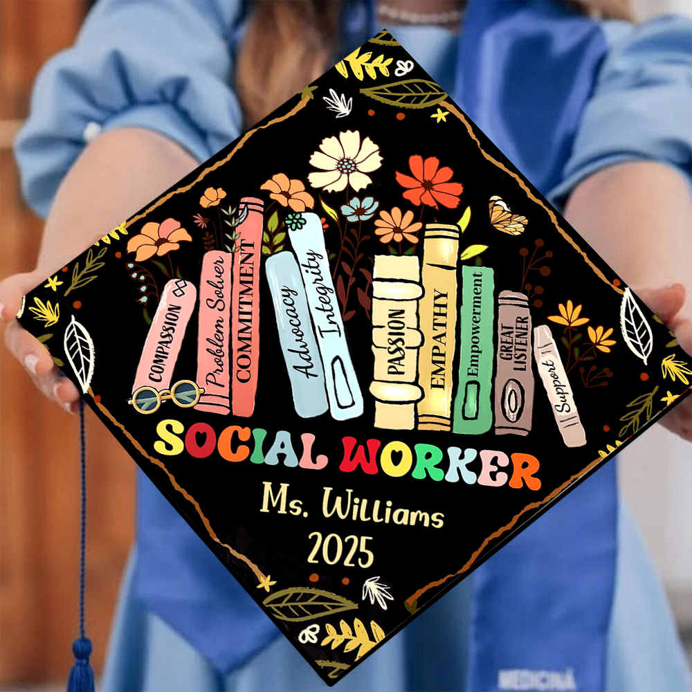 Personalized Social Worker Graduation Cap Topper Decoration with Name ...