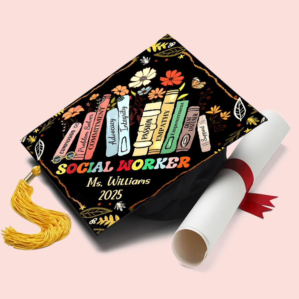 Personalized Social Worker Graduation Cap Topper Decoration with Name ...