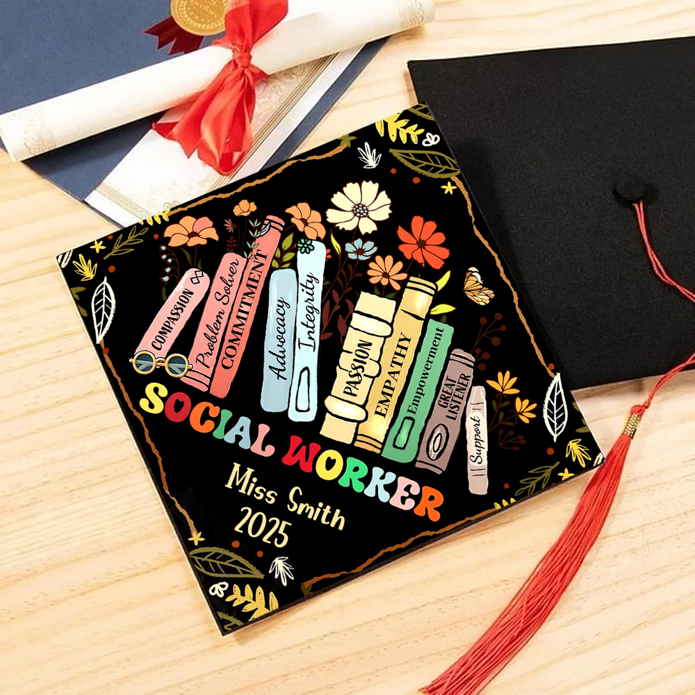 Personalized Social Worker Graduation Cap Topper Decoration with Name ...