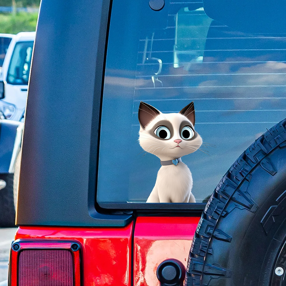 Personalized 3D Cartoon Cat Dog Name Car Sticker with Name Car Window ...