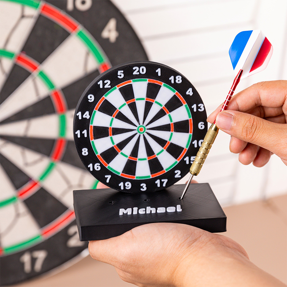 Personalised 3D Printed Dartboard Pattern Dart Holder with Text and ...