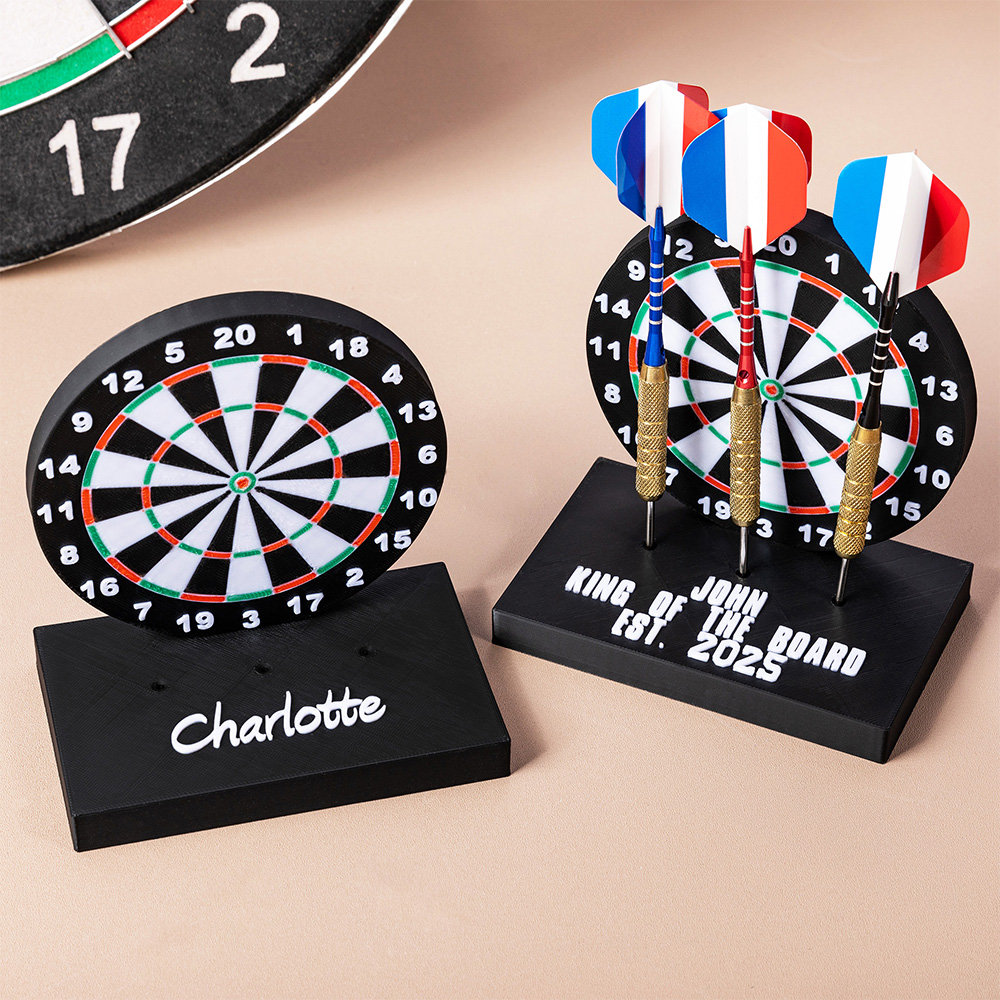 Personalized 3D Printed Dartboard Pattern Dart Holder with Text and ...