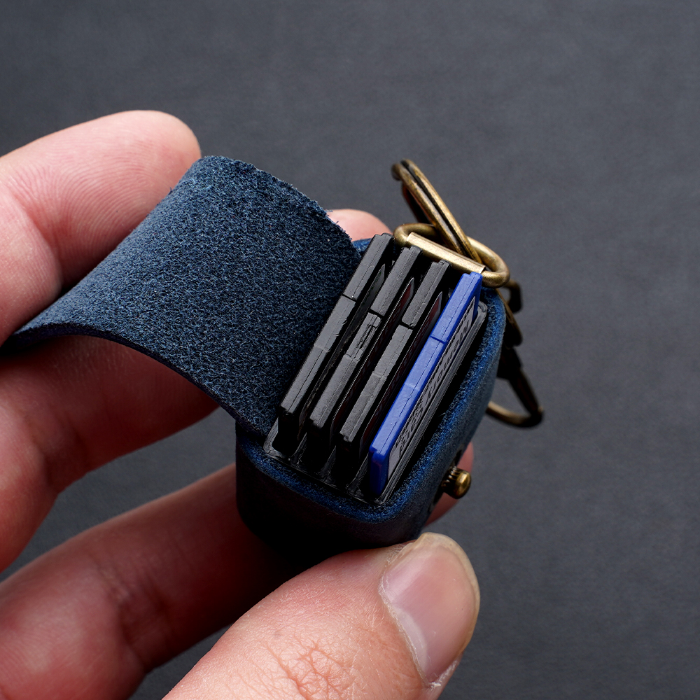 Personalized Mini Portable Genuine Leather SD Card Holder Storage Bag ...