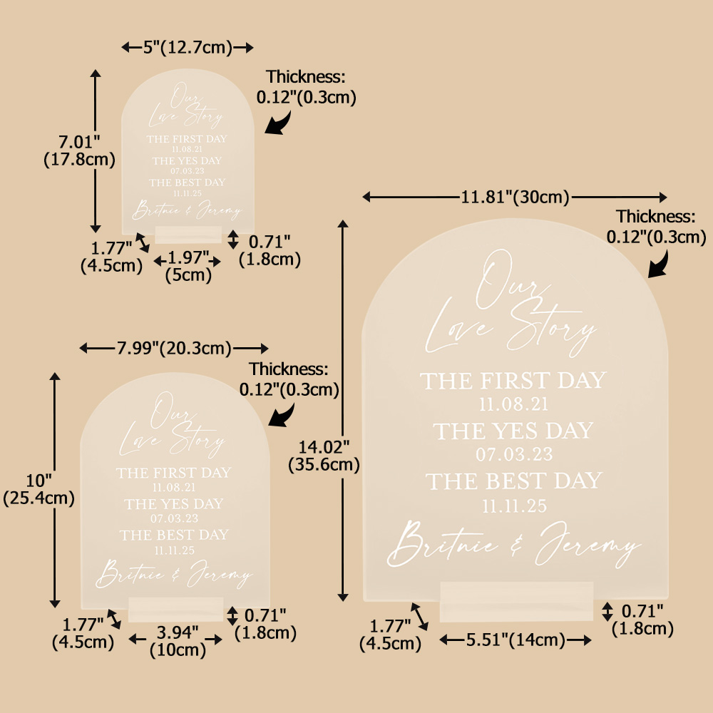 Personalized Our Love Story First Day Yes Day Best Day Acrylic Wedding ...