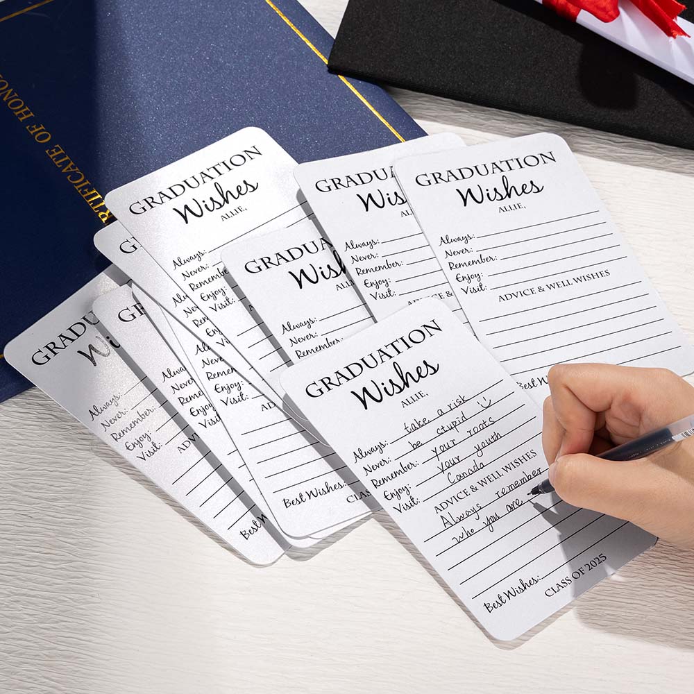 Personalized Set of 15 Graduation Wishes Advice Cards with Name and ...