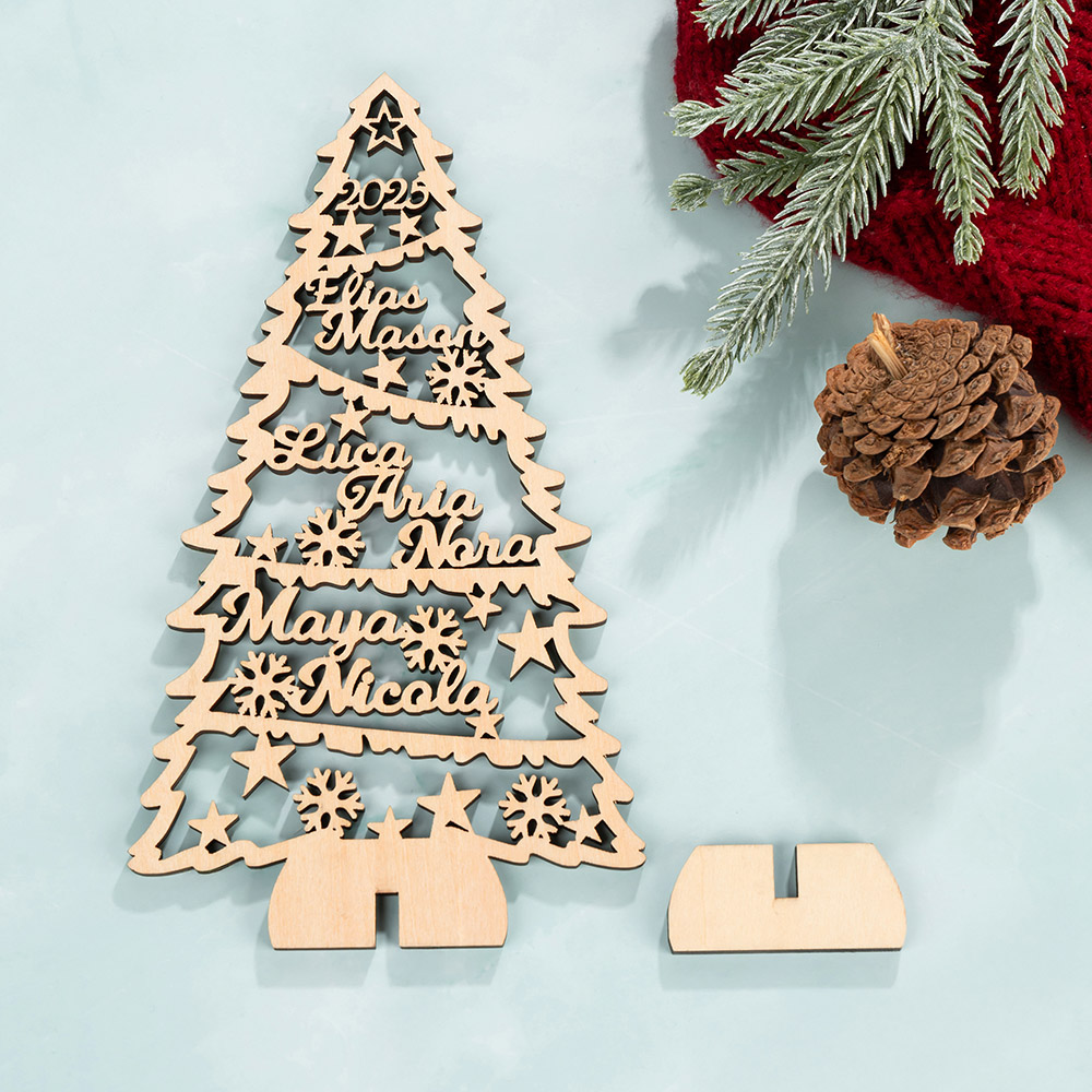 Personalized Christmas Family Tree Acrylic Plaque with 1-8 Names and ...