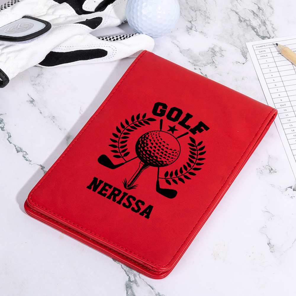 Personalised Golf Element Multicolour PU Leather Golf Scorecard Holder ...