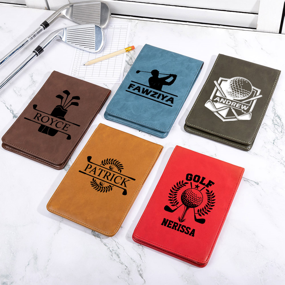 Personalised Golf Element Multicolour PU Leather Golf Scorecard Holder ...