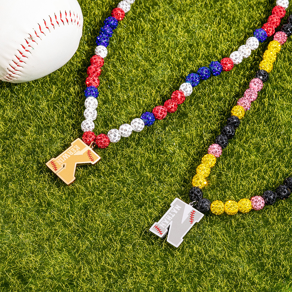 Personalized Magnetic Sparkle Rhinestone Disco Ball Baseball Sports ...