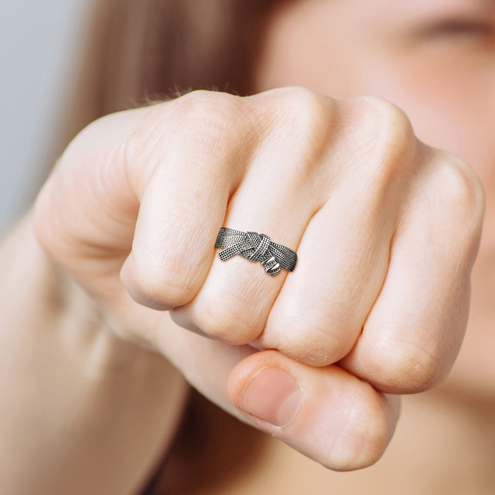 Personalized Engraved Martial Art Belt Ring, Karate, Judo, BJJ ...