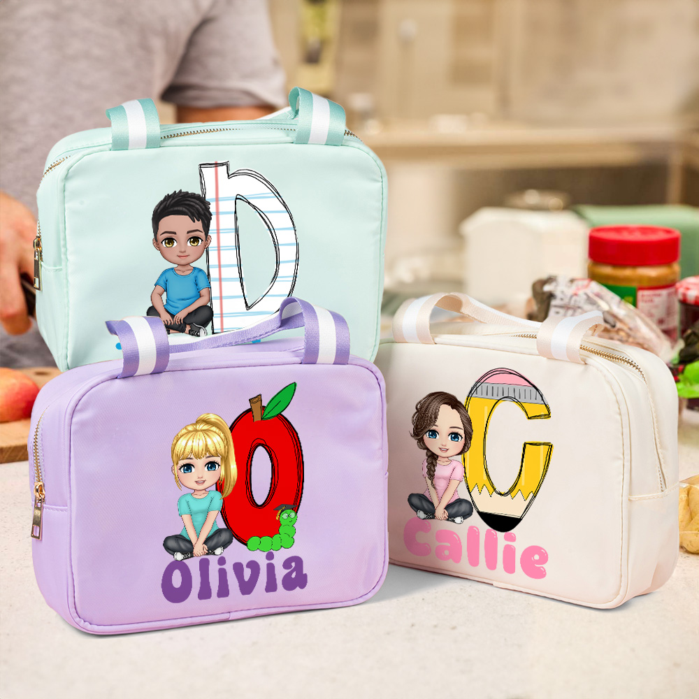 Personalised Multicolour Cartoon Character Insulated Lunch Bag with ...
