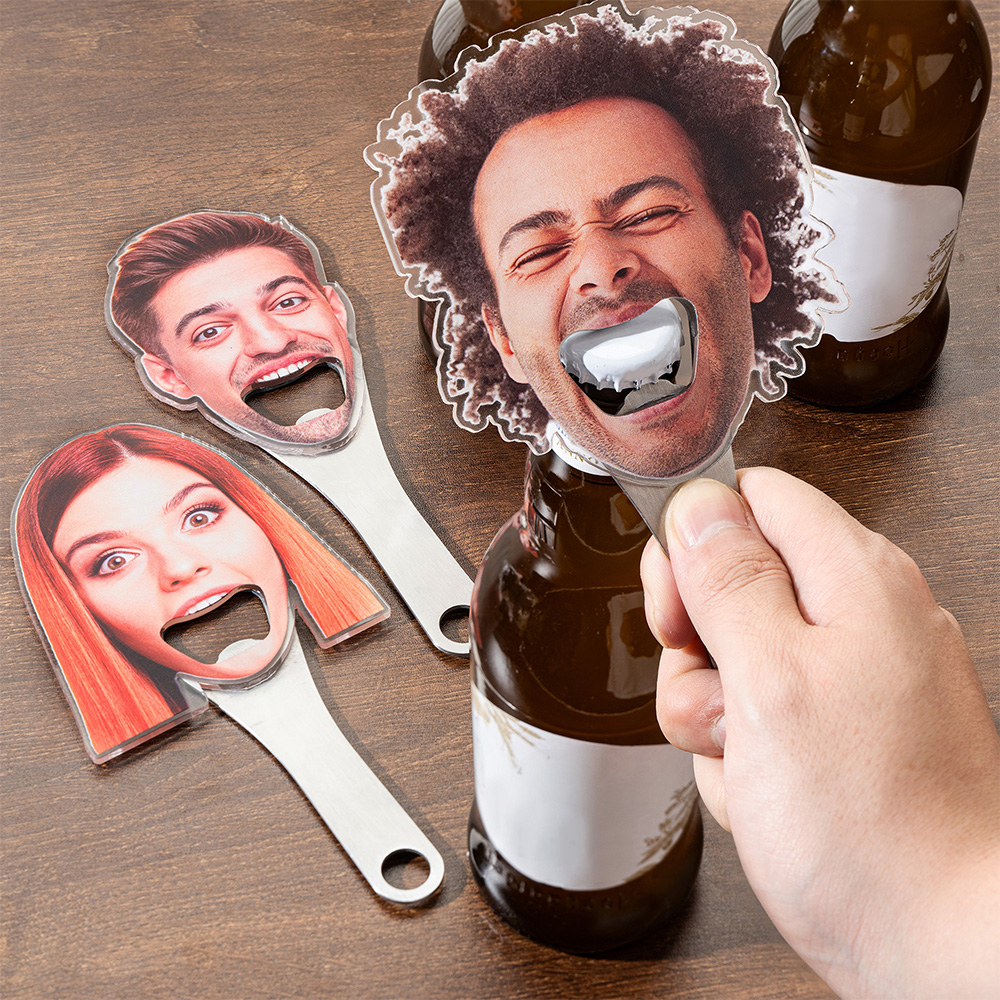Personalized Funny Avatar Face Photo Bottle Opener with Magnet Fridge ...