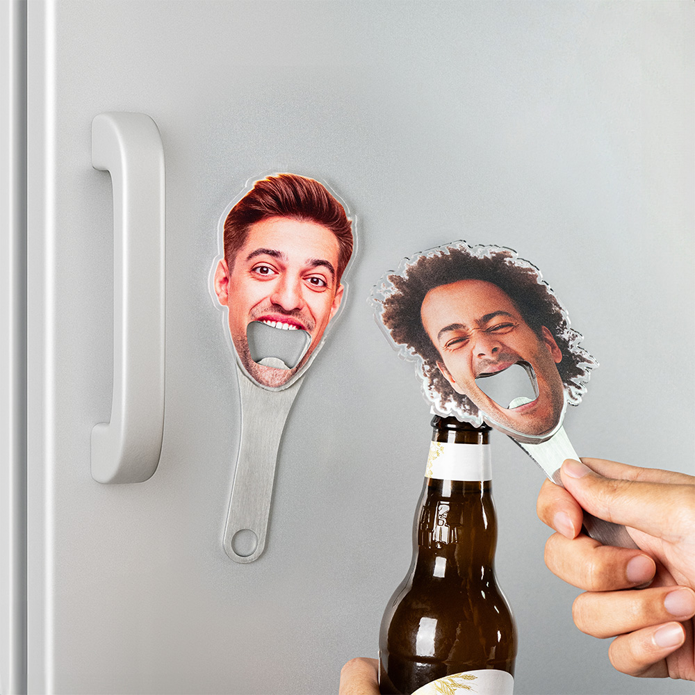 Personalized Funny Avatar Face Photo Bottle Opener with Magnet Fridge ...
