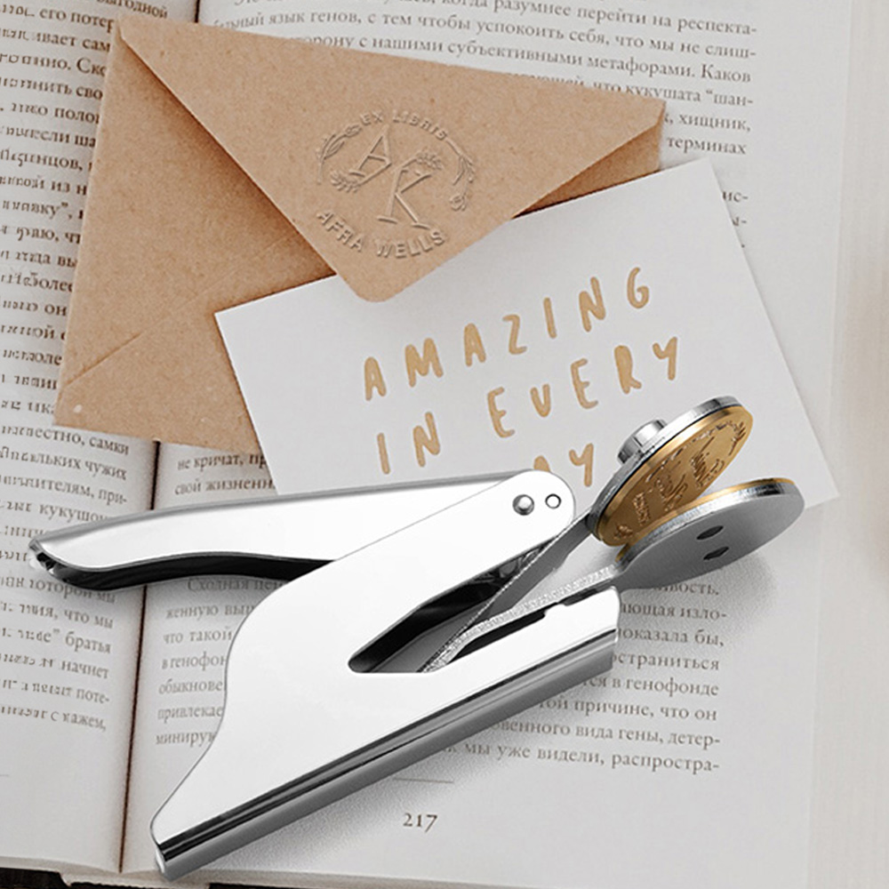 Ex Libris Library Embossing Stamp with Initials & Name - CALLIE
