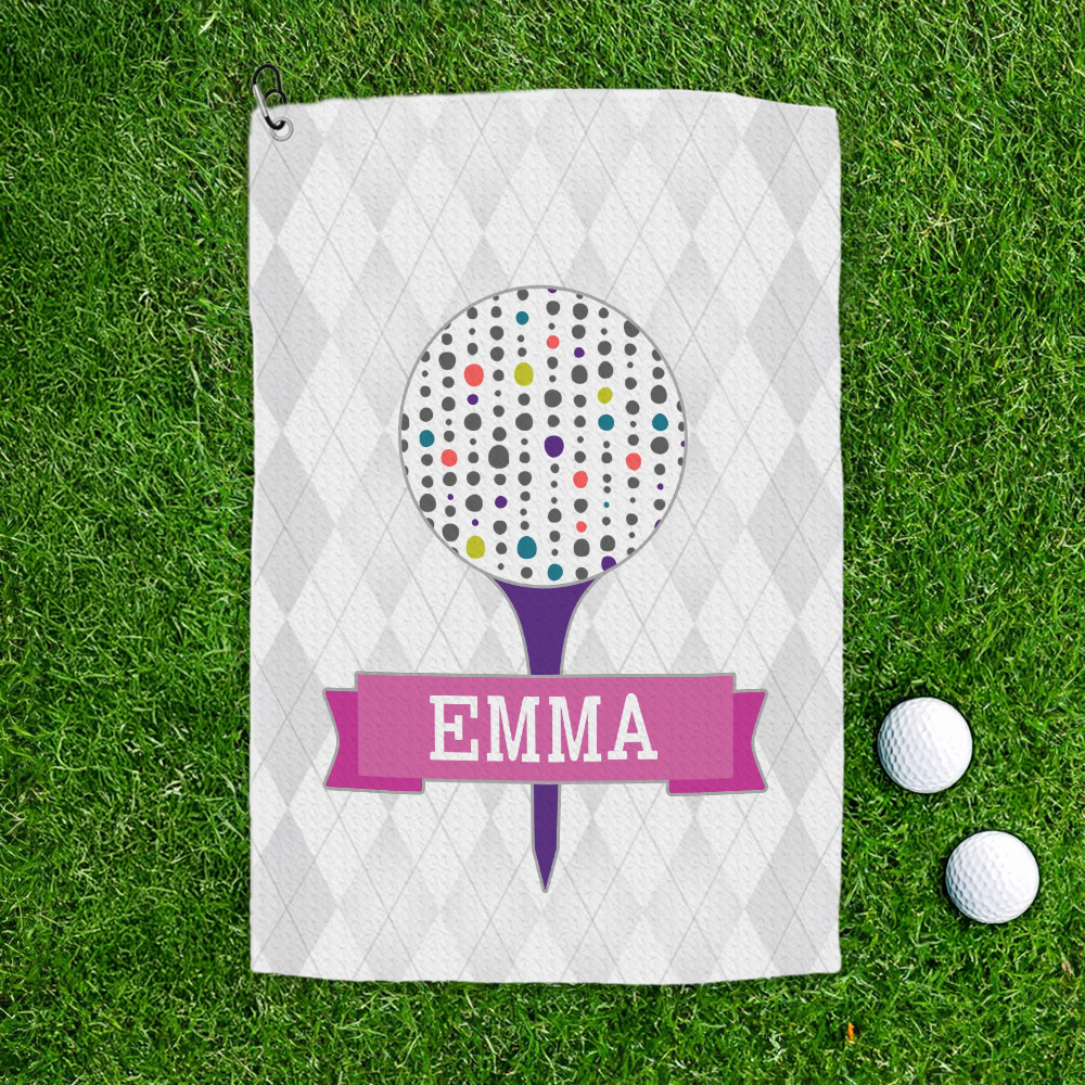 Personalized Colorful Golf Tee Super Absorbent Waffle Towel with Name ...