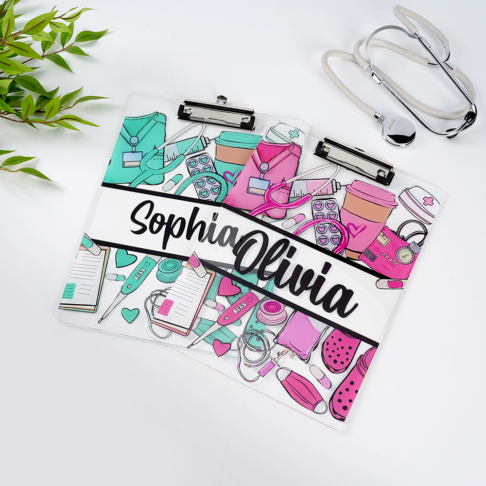 Personalised Stethoscope Pill Medical Elements Portable Clipboard with ...
