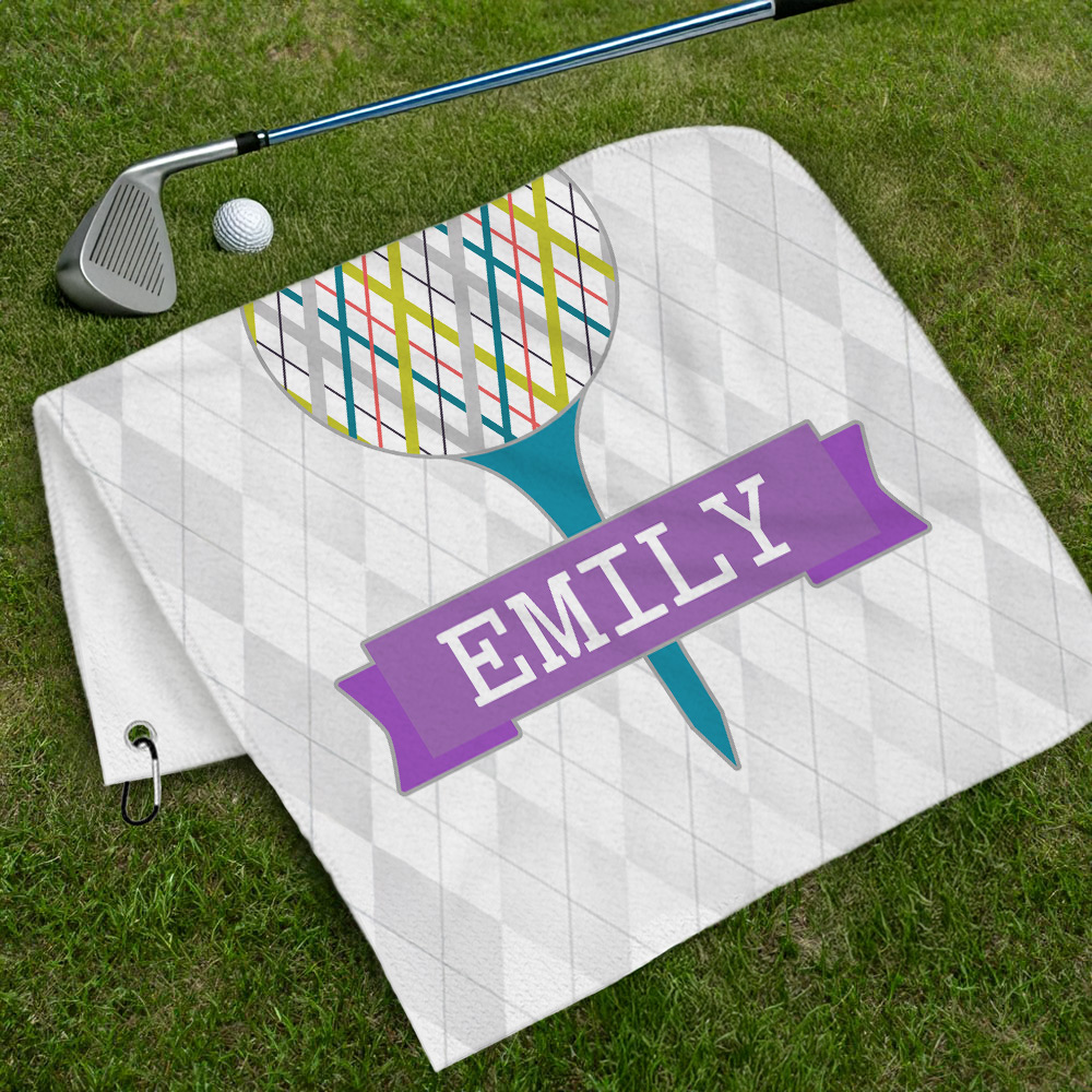 Personalized Colorful Golf Tee Super Absorbent Waffle Towel with Name ...