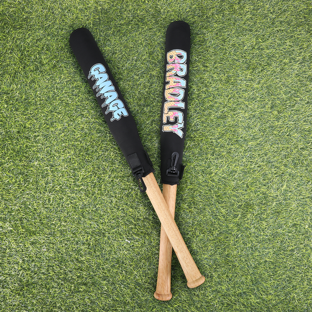 Personalised Ice Cream Drip Doodle Text Baseball Bat Cover with Hook ...