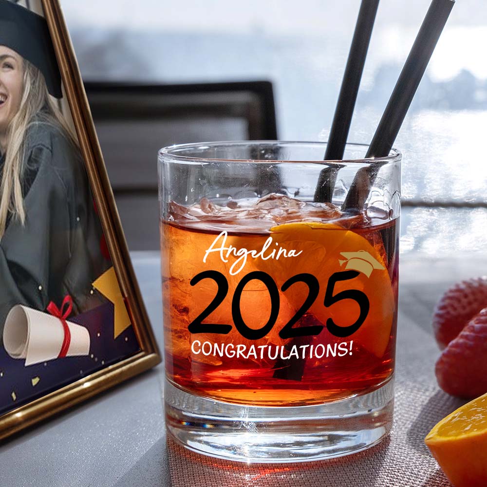 Personalised Class of 2025 Graduates Graduation Cap 10 oz Old Fashioned ...