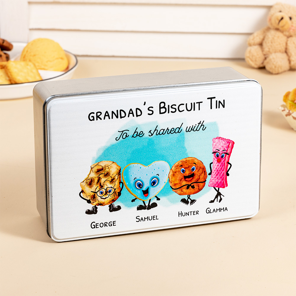Personalized Food Grade Metal Biscuit Tin with Name and Text Birthday ...