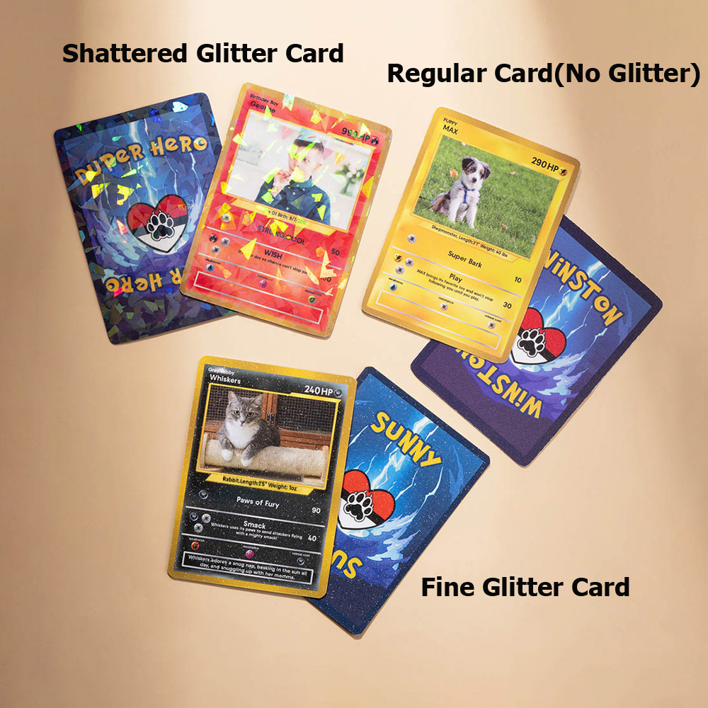 Personalized Funny Glitter Classic TCG Poke Card with Photo and ...