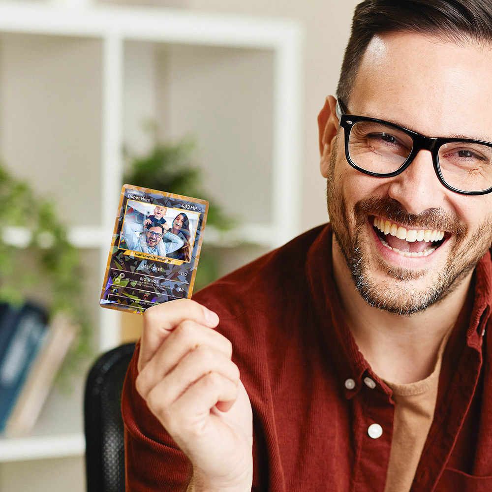 Personalized Funny Glitter Classic TCG Poke Card with Photo and ...