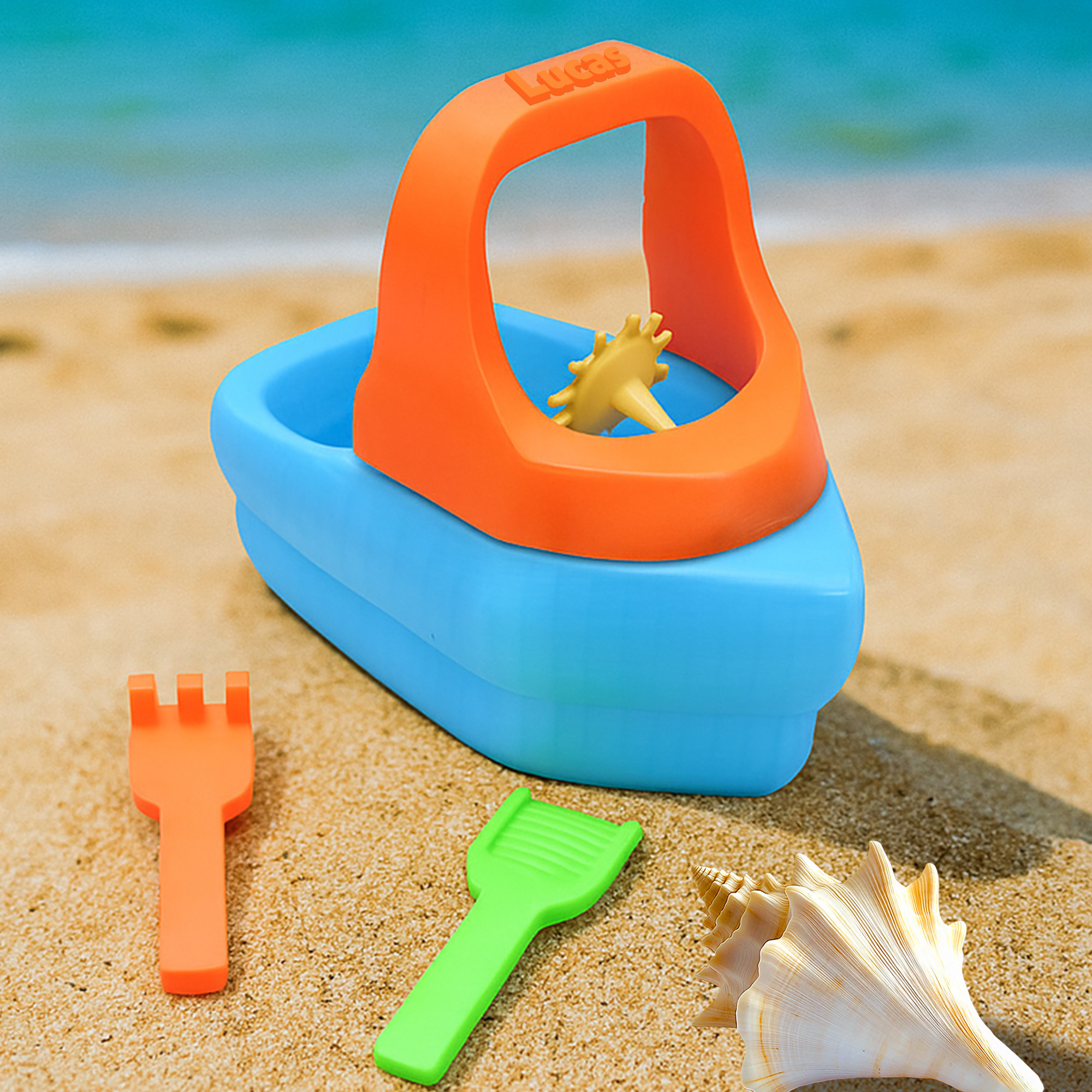 Personalized 3D Printed Mini Boat Dinosaur Sandbox Beach Toys with Name ...