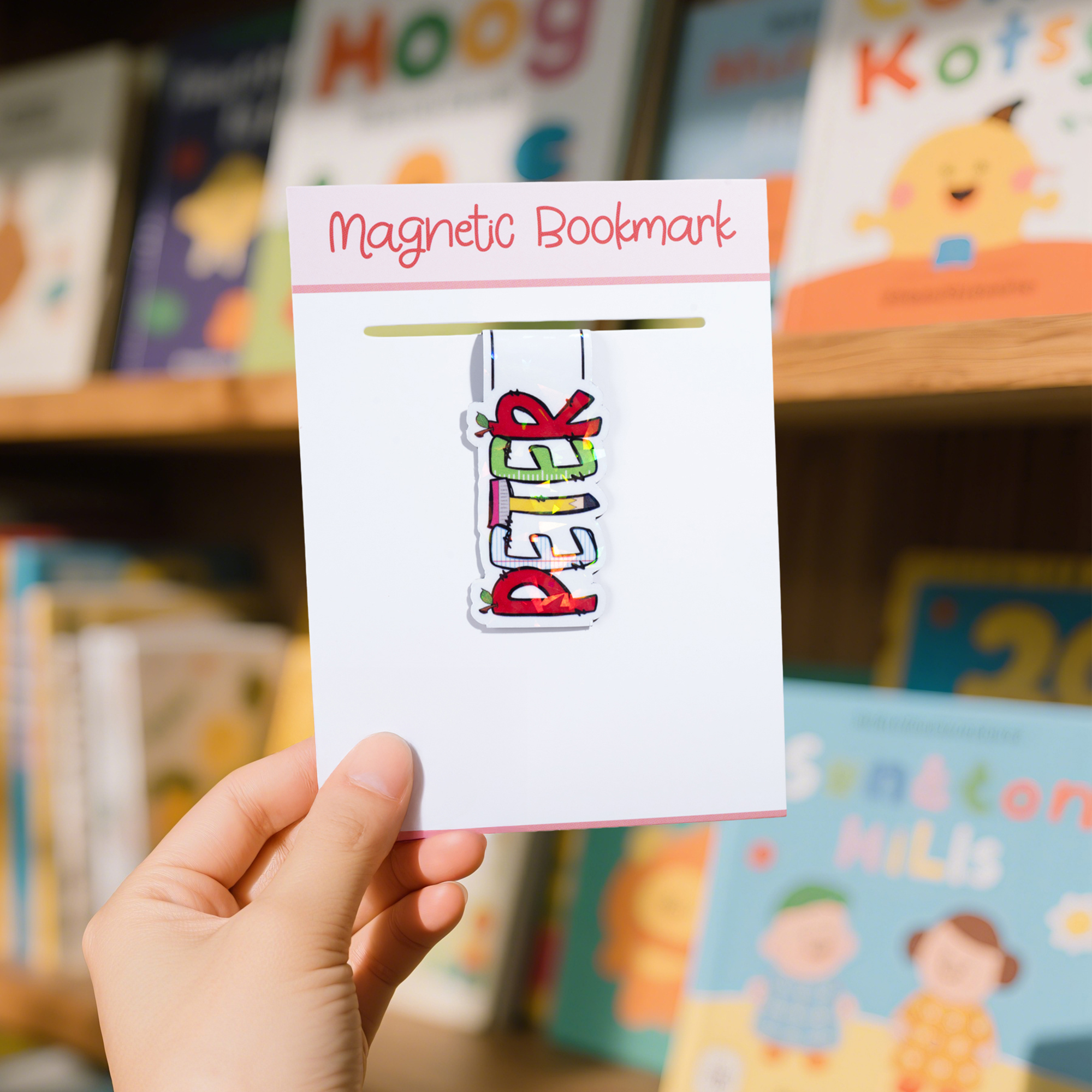 Personalized Set of 2 Doodle Art Name Magnetic Bookmarks Clips with ...