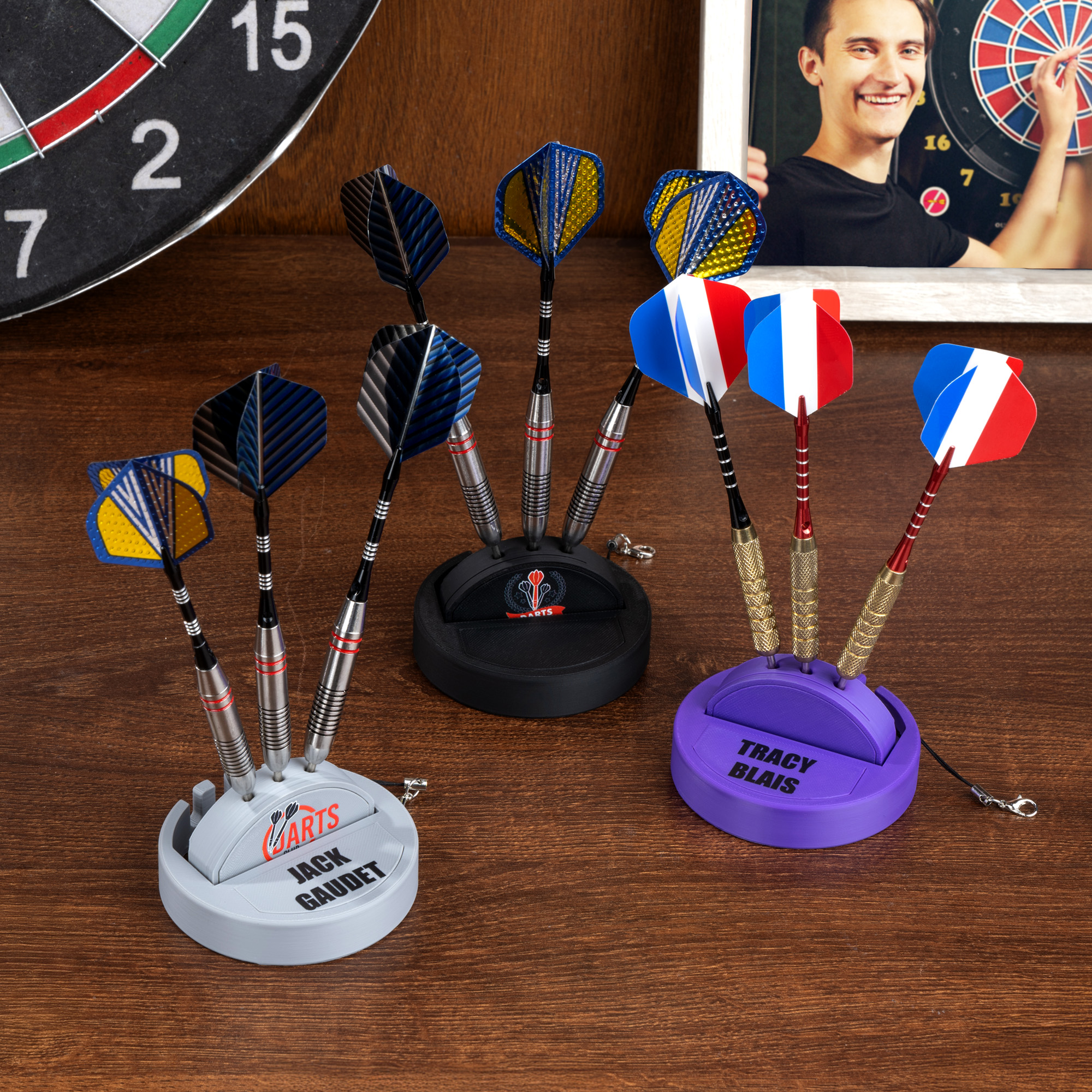 Personalized 3D Printed Logo Portable Pocket Dart Holder with Text and ...