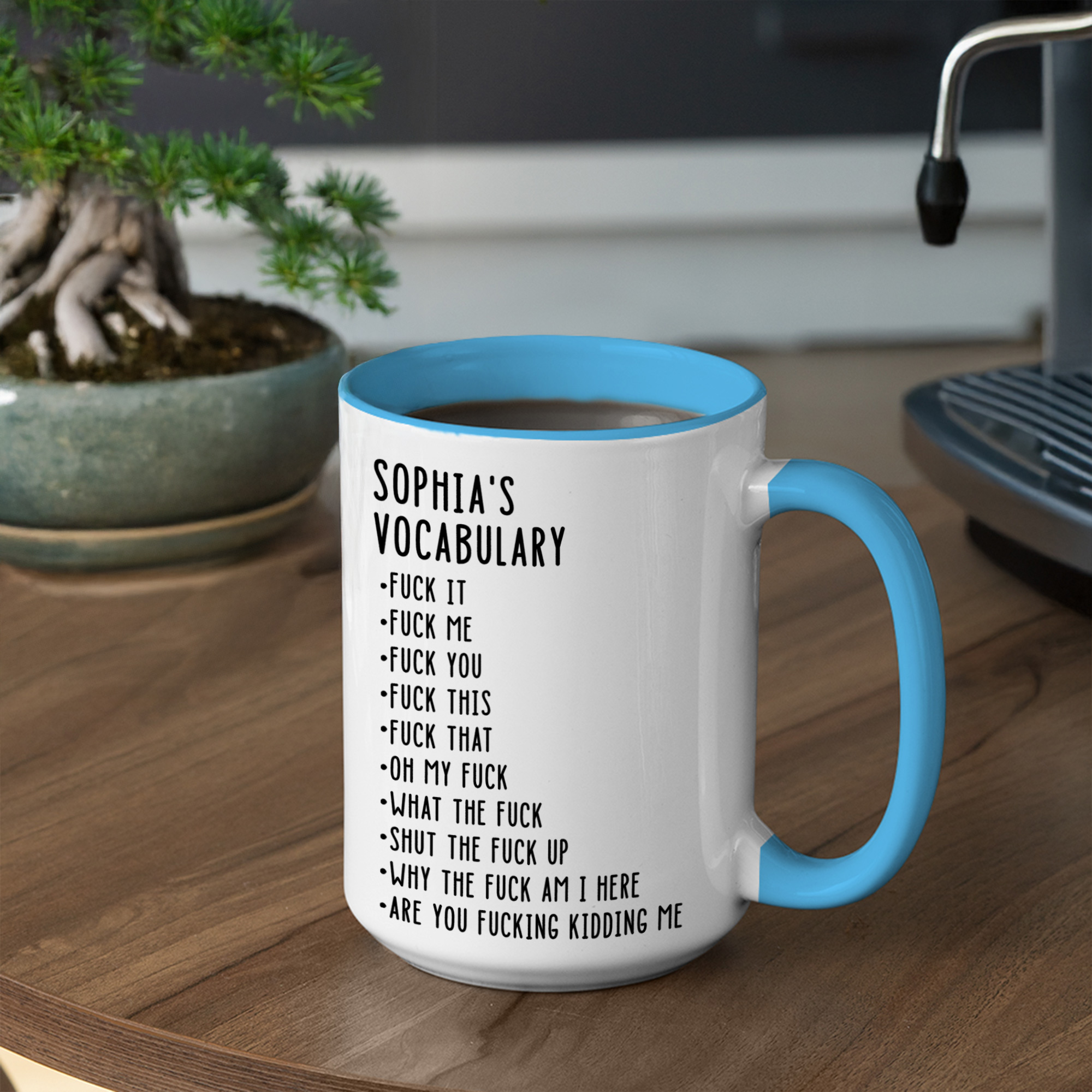 Personalized Funny Vocabulary Design Ceramic Coffee Mug with Name Daily ...