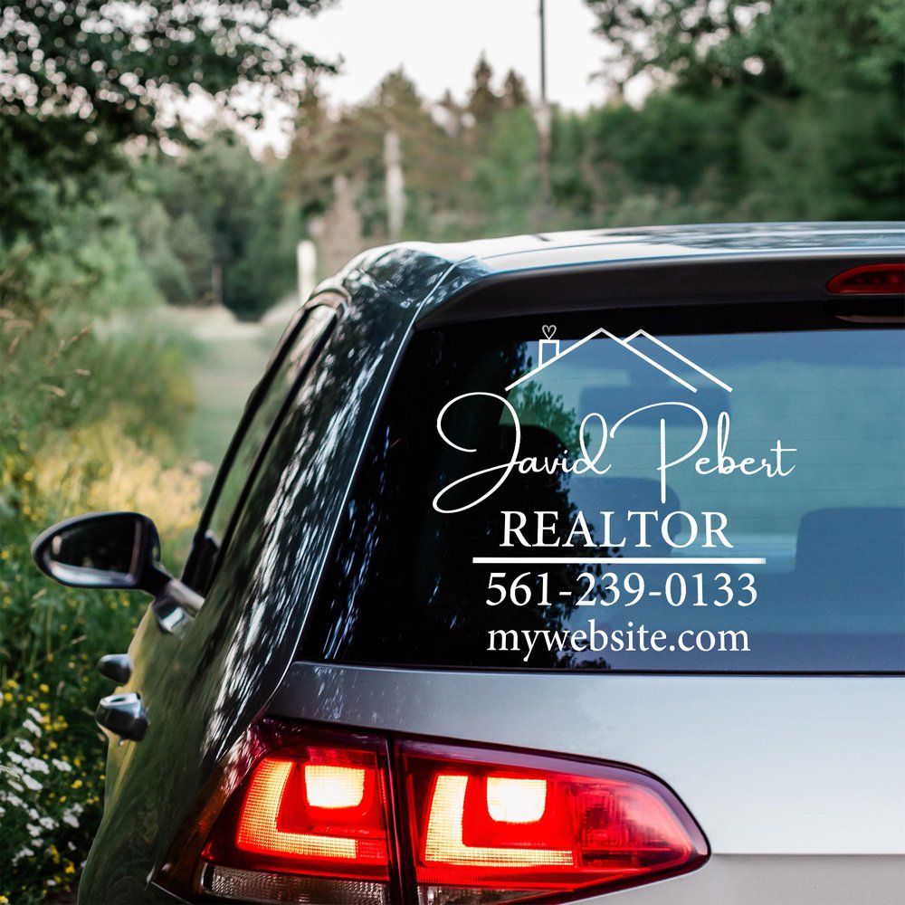 Personalized Realtor Branding Real Estate Marketing Car Window Decal ...