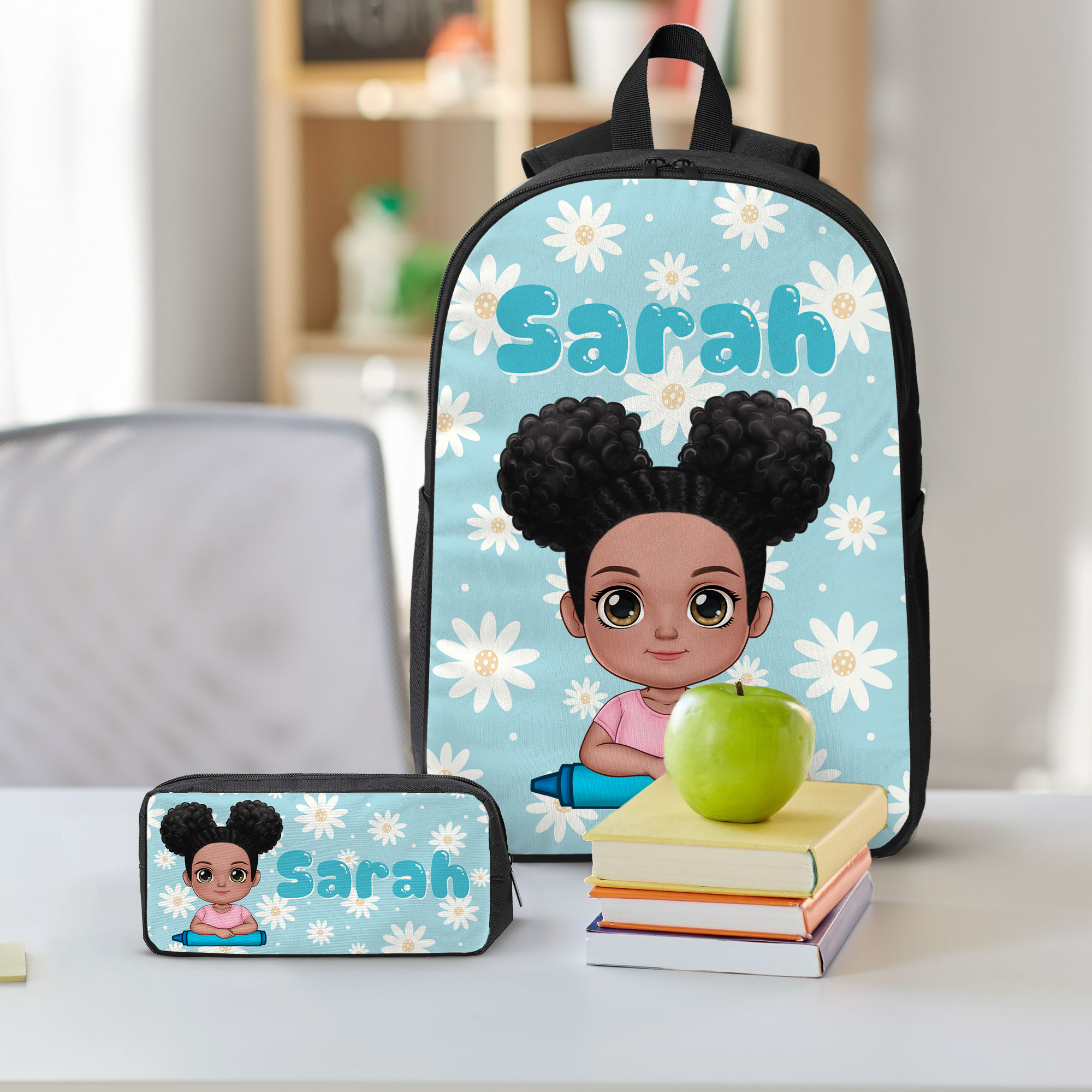Personalised Multicolour Daisy Cartoon Character Backpack Lunch Bag ...