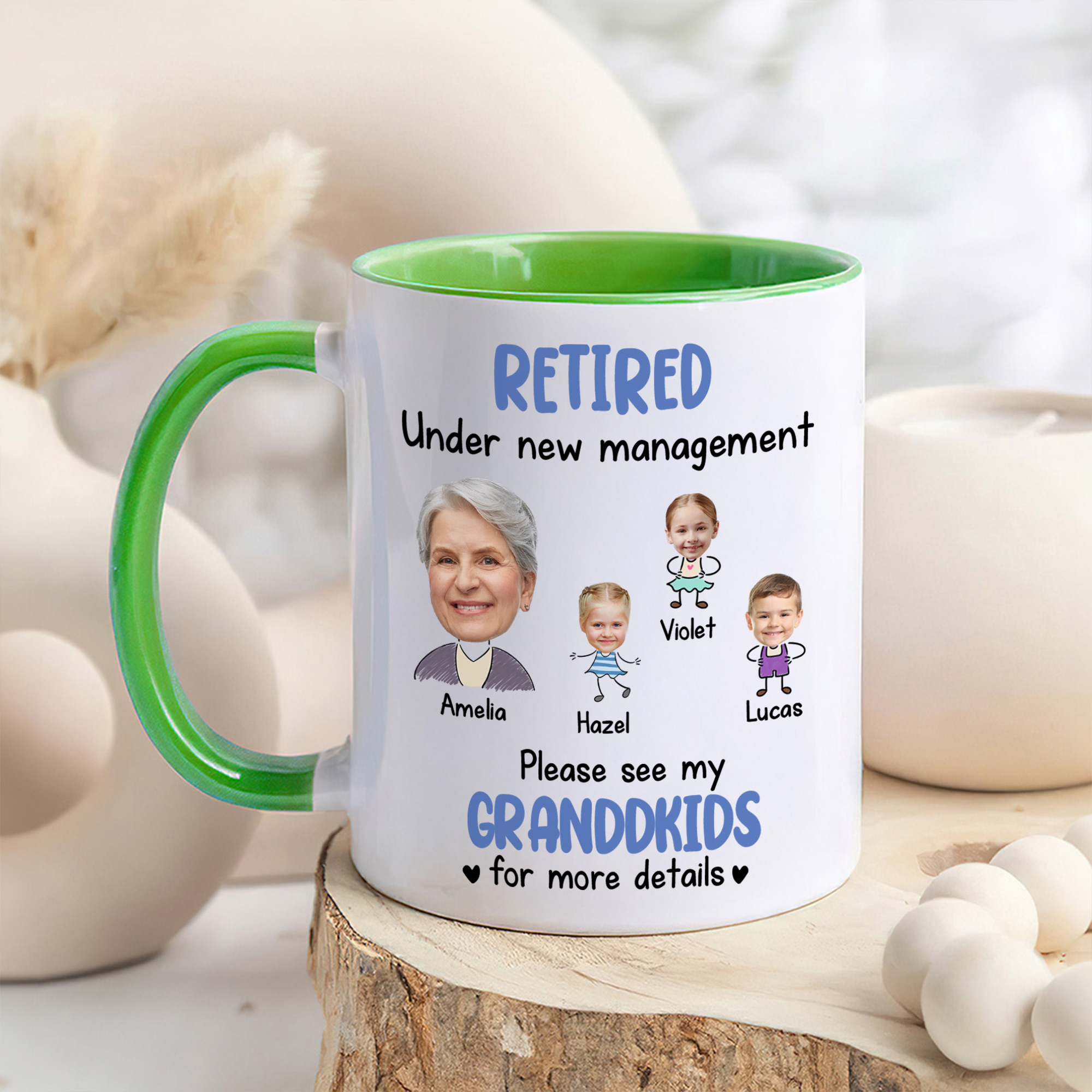 Personalised Retired Under New Management 11 oz Ceramic Mug with 1-6 ...