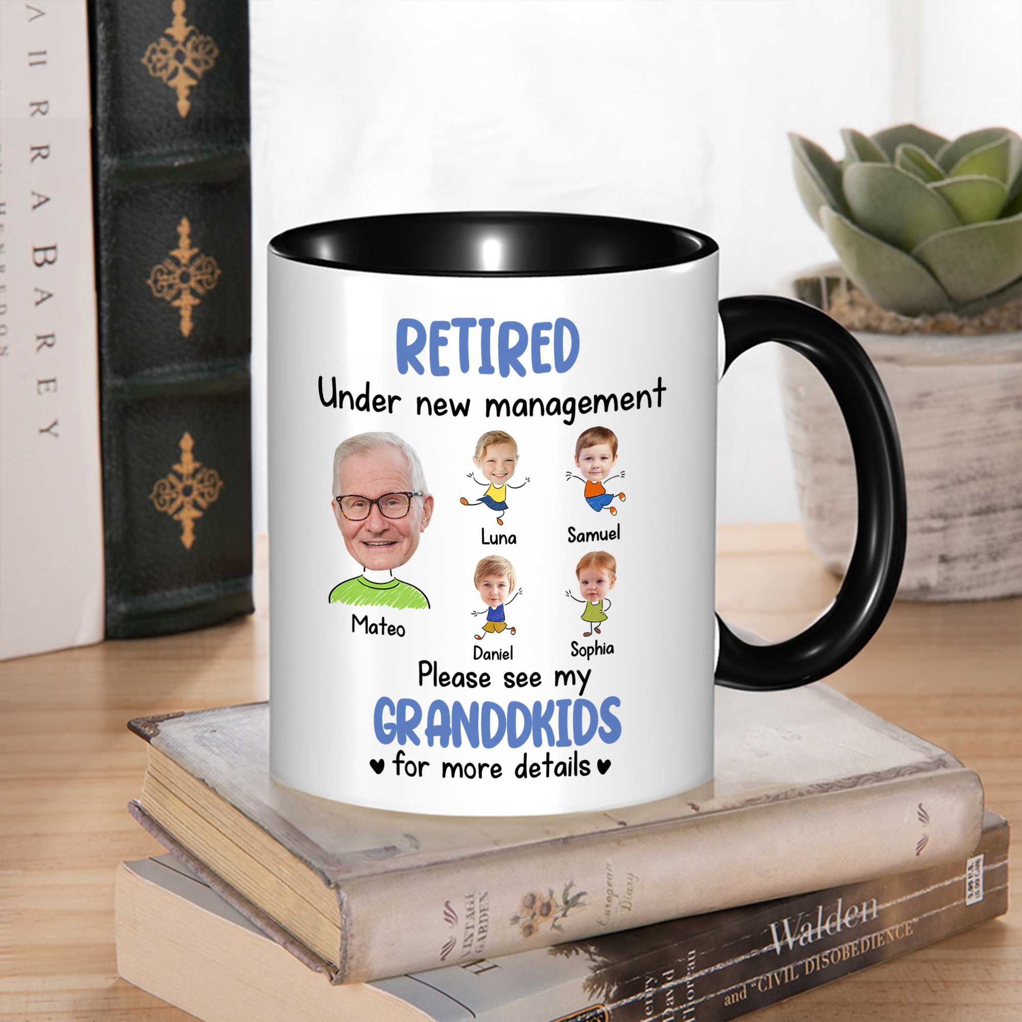 Personalised Retired Under New Management 11 oz Ceramic Mug with 1-6 ...
