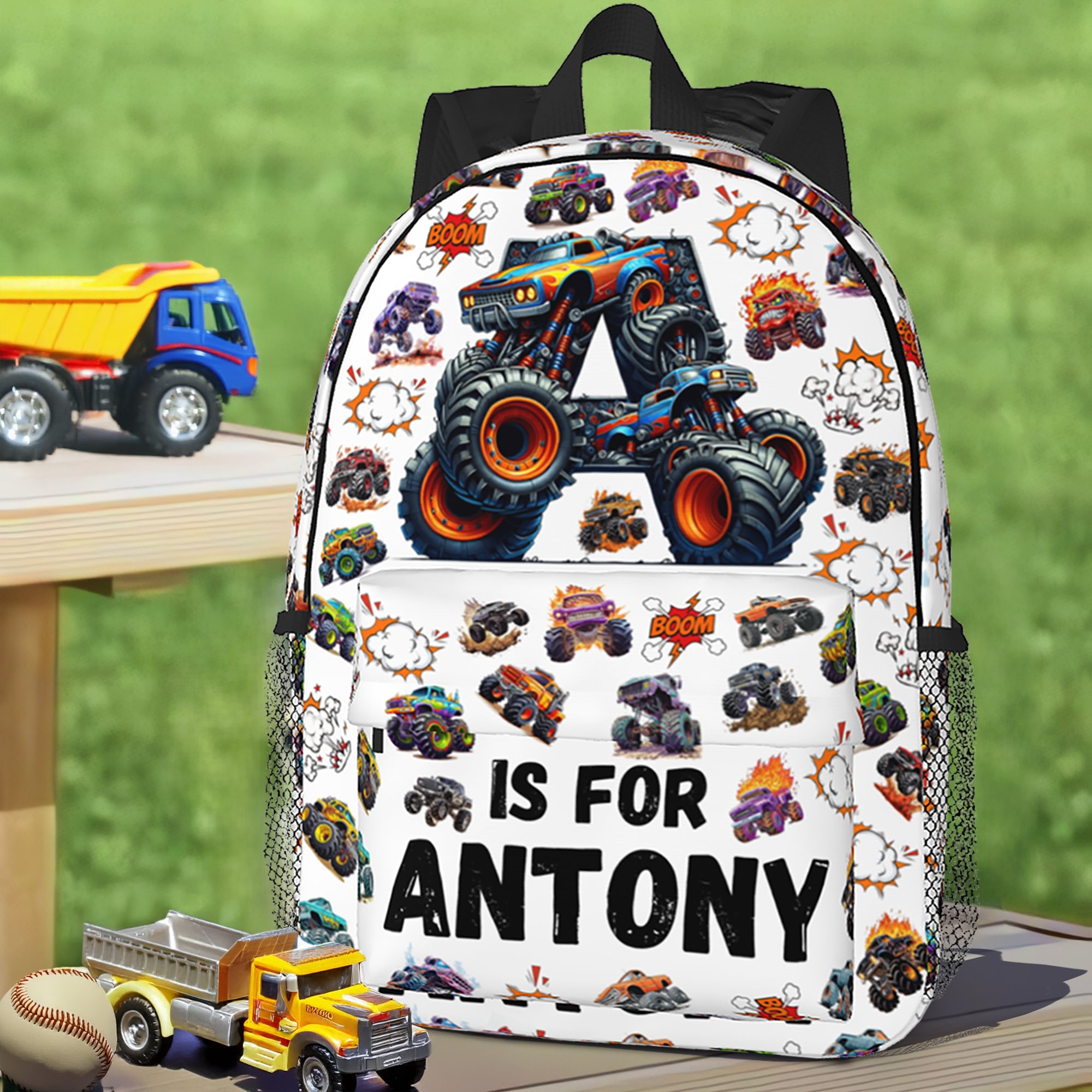 Personalisierte Big Wheel Off-Road Truck erste große Kind Rucksack mit ...