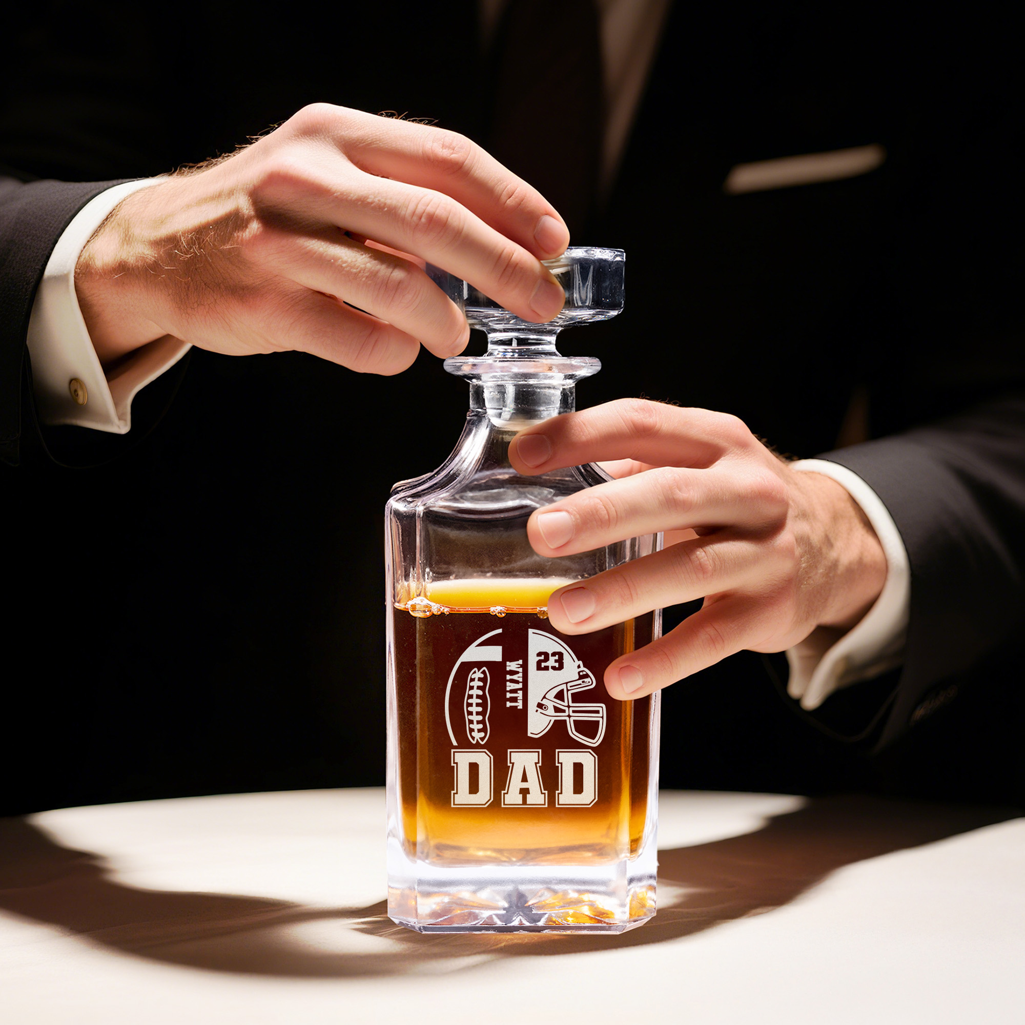 Personalized Vintage Football Theme Whiskey Decanter with Engraved Name ...