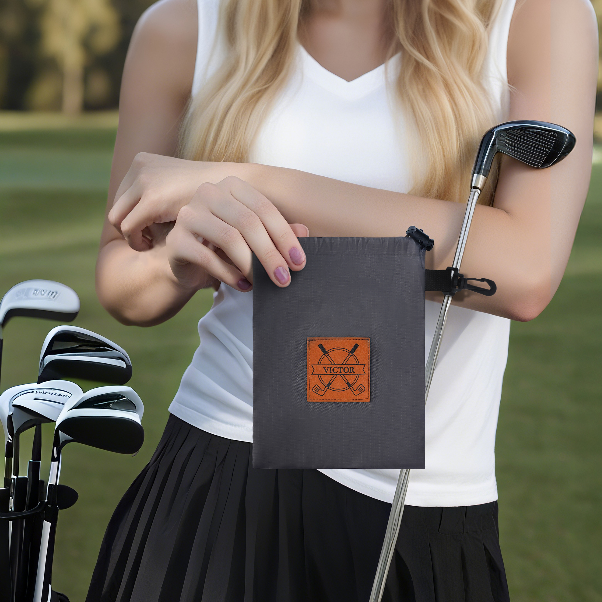 Personalized Golf Clubs Tees Design Golf Valuables Pouch with Name and ...
