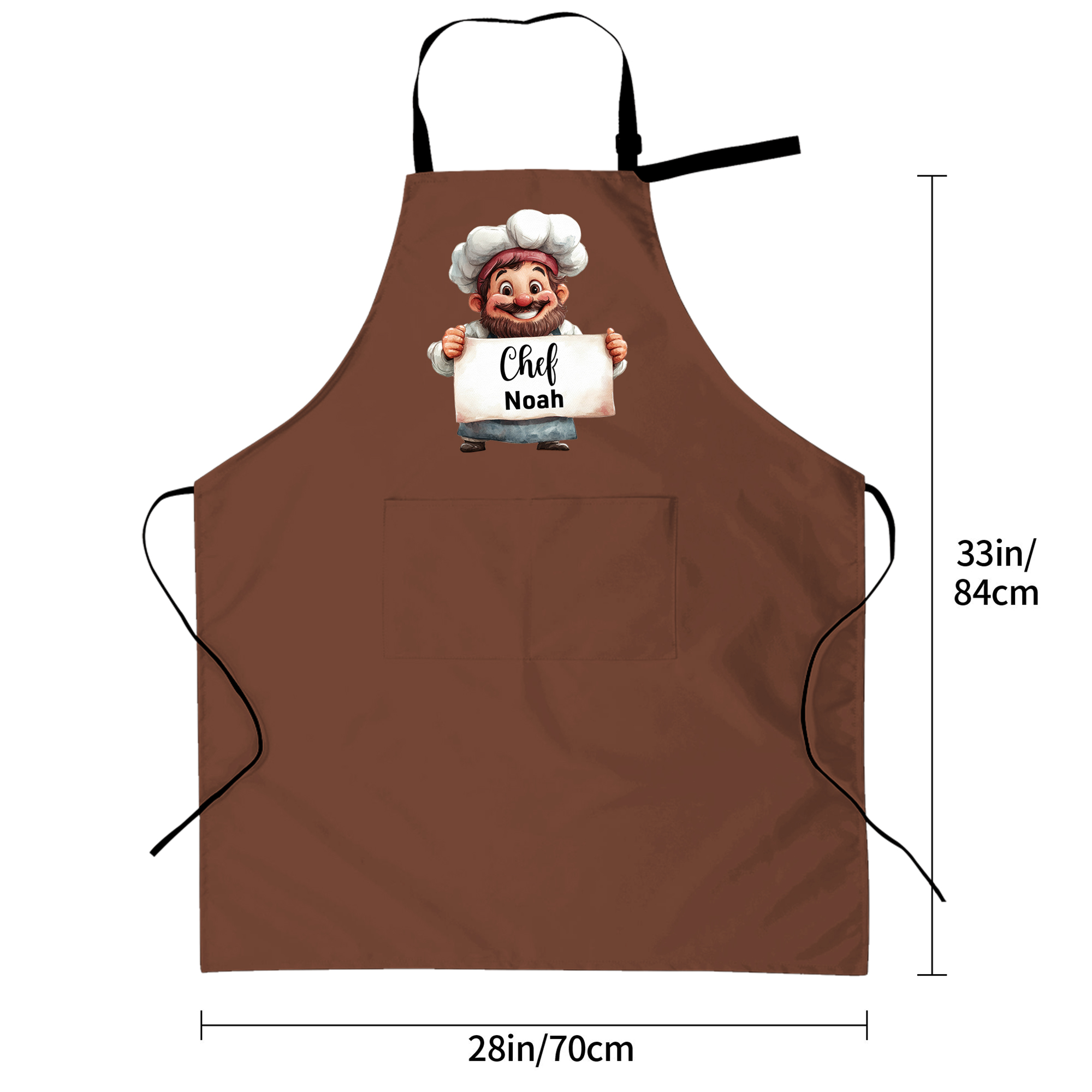 Personalized Cartoon Chef Character Adjustable Apron with Name and ...